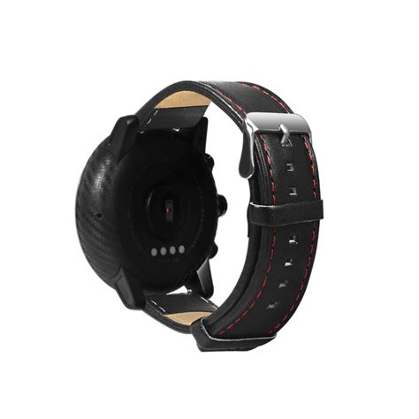 Λουράκι Xiaomi amazfit pace stratos GTR47 δερμάτινο μαύρο κόκκινο ΟΕM