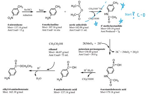Solved Multi Step Synthesis Benzocaine Please Provide Balanced
