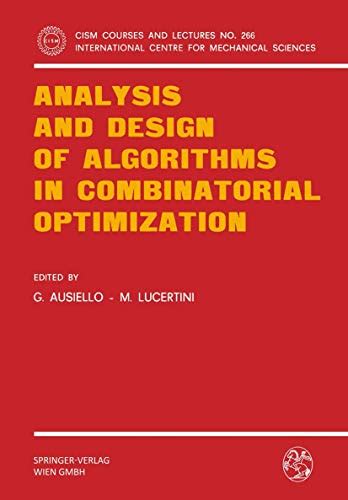 analysis and design of algorithms in combinatorial optimization softarchive