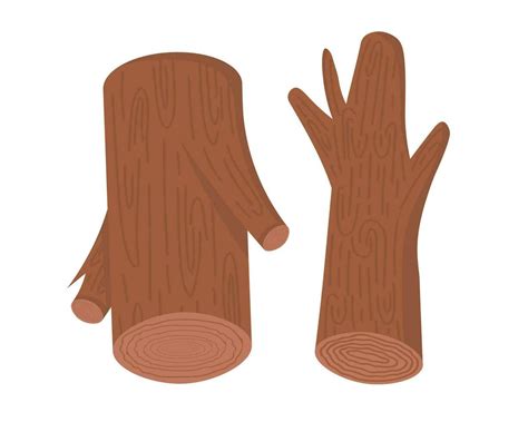 Doodle Flat Clipart A Small Log With Knots All Objects Are Repainted
