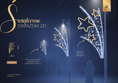 Dekoracja Latarniowa iluminacja LED Świąteczne Gwiazdki 2D 1 8m