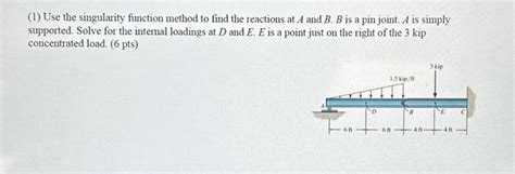 solved 1 use the singularity function method to find the