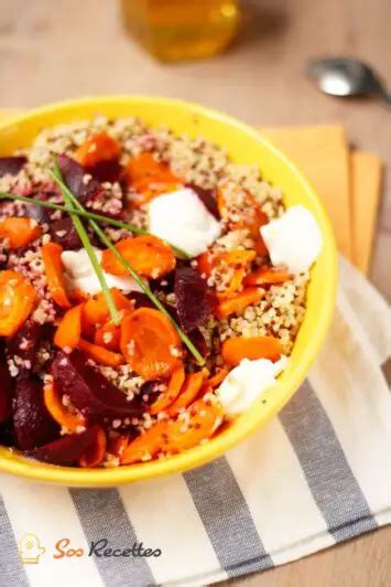 Salade boulgour quinoa carottes rôties au miel et betterave Sos Recette