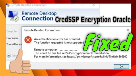 how to fix credssp encryption oracle remediation error connection microsoft solution oracle