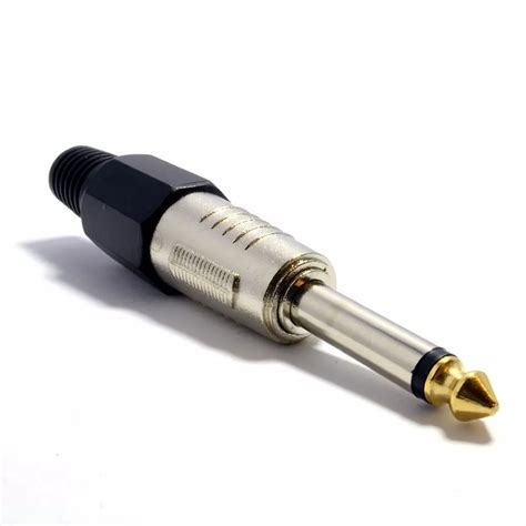 100pcs Gold Plated 6 35mm 1 4 Inch PRO METAL Mono Plug Audio Microphone