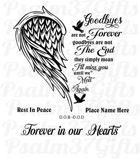 Personalized For You In Memory Of Goodbyes Are Not Forever Until We