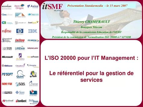 PPT LISO 20000 pour lIT Management Le référentiel pour la gestion