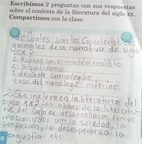 Escribimos 2 Preguntas Con Su Respuestas Sobre El Contexto De La