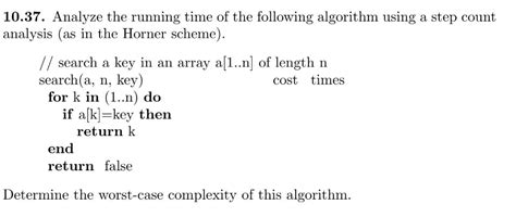 solved 10 37 analyze the running time of the following
