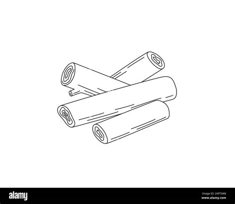 Stack Of Firewood Hand Drawn Doodle Illustration Pile Of Logs Outline