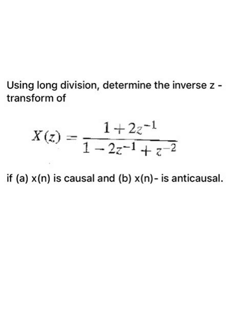 solved using long division determine the inverse 2