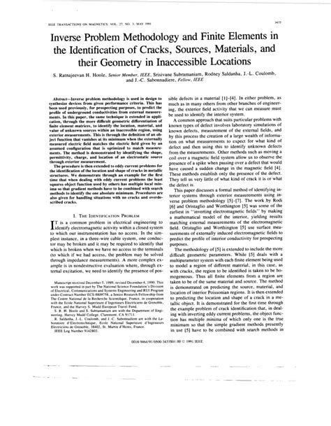 pdf inverse problem methodology and finite elements in the identification of cracks sources