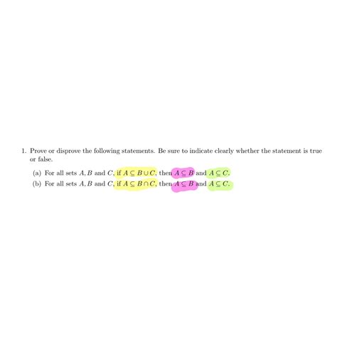 solved prove or disprove the following statements be sure