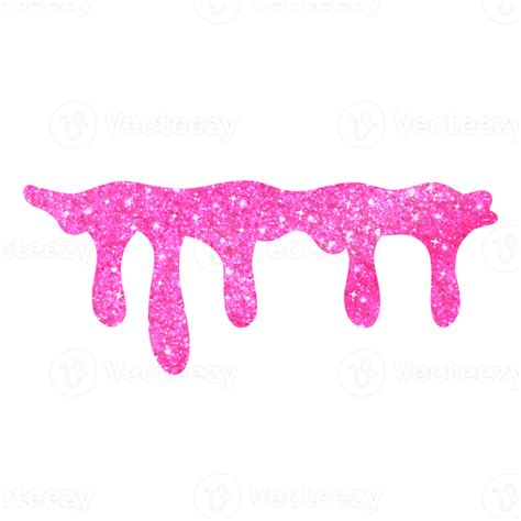 Hot Pink Glitter Dripping Png