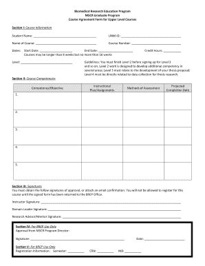 Fillable Online Hsc Unm Level 2 Course Agreement Form HSC Fax Email