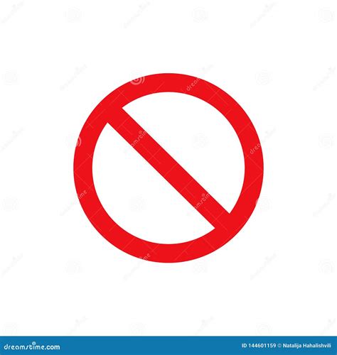 Stop Sign Vector Red Icon Vector Warning Or No Entry Forbidden Circle