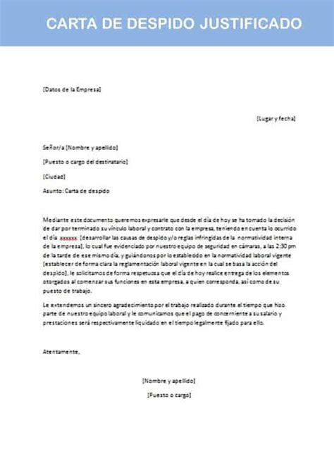 Carta De Despido Justificado Ejemplo Image To U