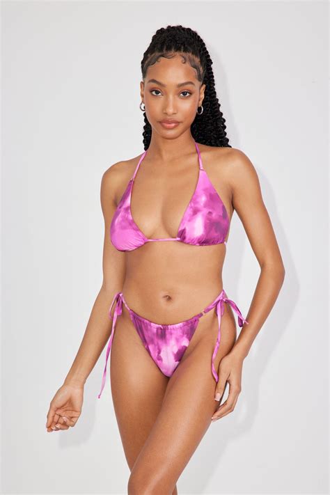 Garage O Ring Triangle Bikini Top In Purple Lyst