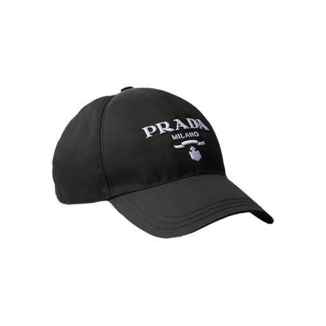 프라다 리나일론 베이스볼 캡 블랙 화이트 Prada KREAM
