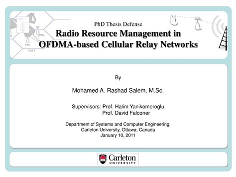 ppt phd thesis defense radio resource management in ofdma based cellular relay networks