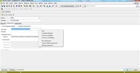how to create a simple scheduler job in oracle database using toad