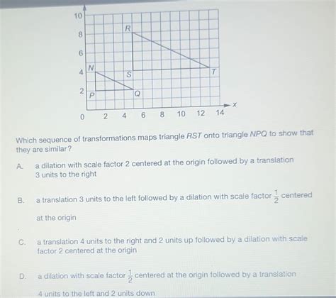 solved which sequence of transformations maps triangle rst onto triangle npq to show that they