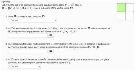 solved 4 points let h be the set of all points in the