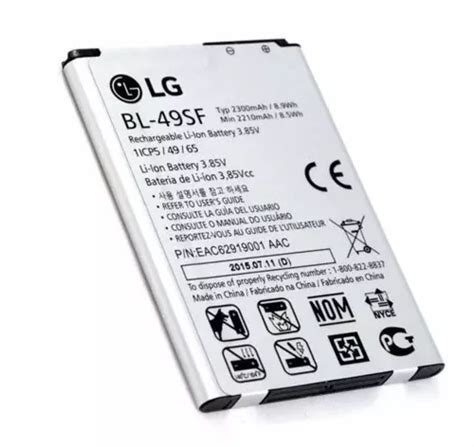 Pila Bateria LG Bl 49sf Bl59sf H735 H515 G4s 2300 Mah E g Envío gratis