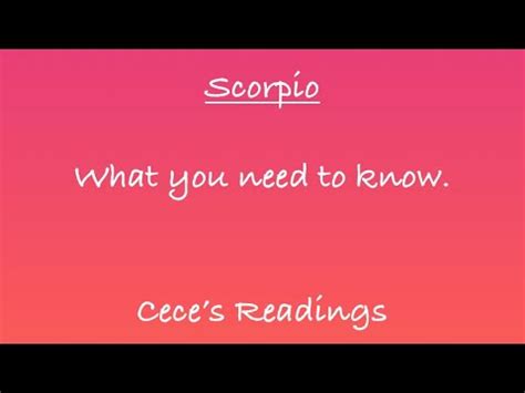 Scorpio What You Need To Know Right Now YouTube