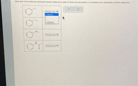 Solved Pank Each Of The Following Substituted Benzene Chegg