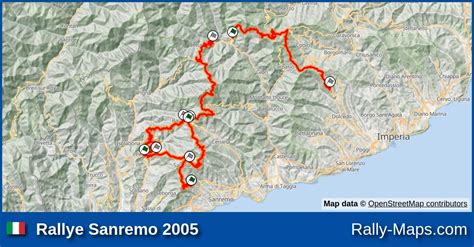 Streckenverlauf Rallye Sanremo 2005 CIAR RallyeKarte De