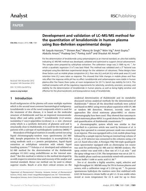 pdf development and validation of lc ms ms method for the