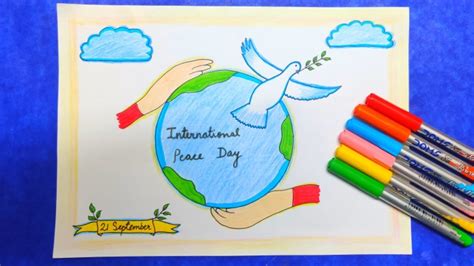 World Peace Day International Day Of Peace Poster Drawing Easy Drawings