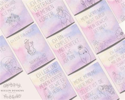 20 Affirmationen Body Positivity für Frauen Affirmationskarten für