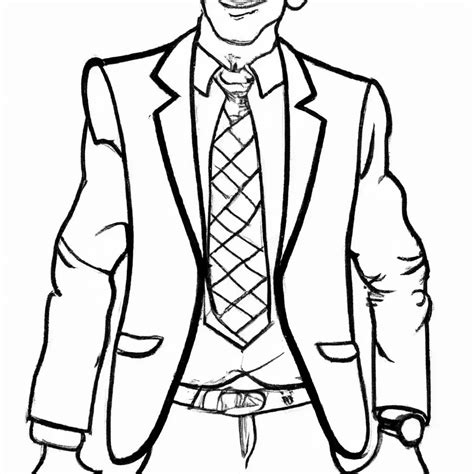 Homem De Terno Desenhos Para Imprimir E Colorir Estilo