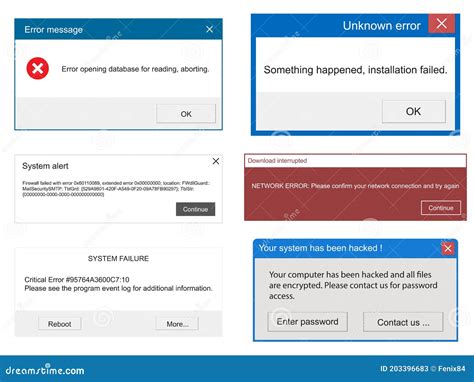 Mensaje De Advertencia De Error Ilustraci N Vectorial Interfaz De