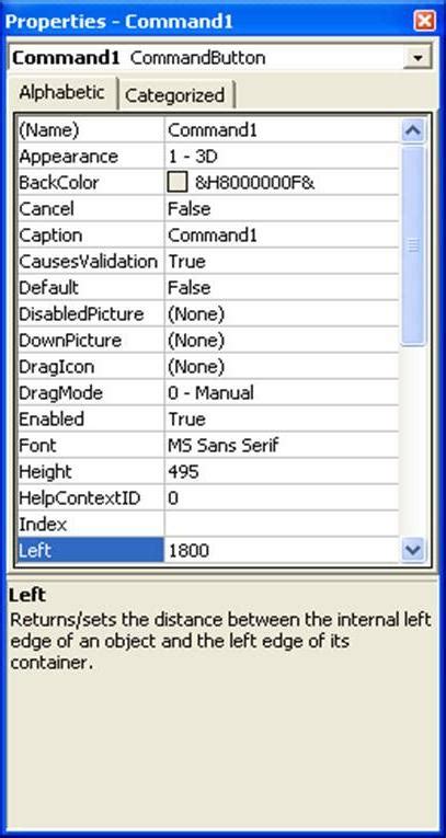visual basic 6 0 tutorials code and project for beginners command button control poperties of