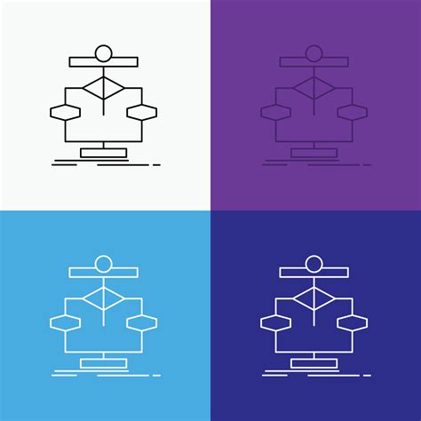 Algorithm Chart Data Diagram Flow Icon Over Various Background