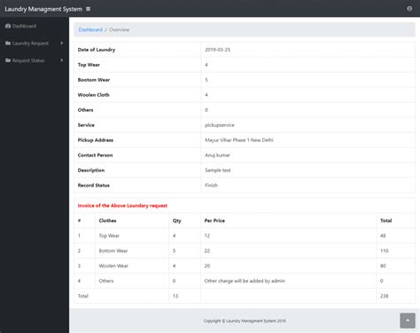 laundry management system using php and mysql laundry management system projects