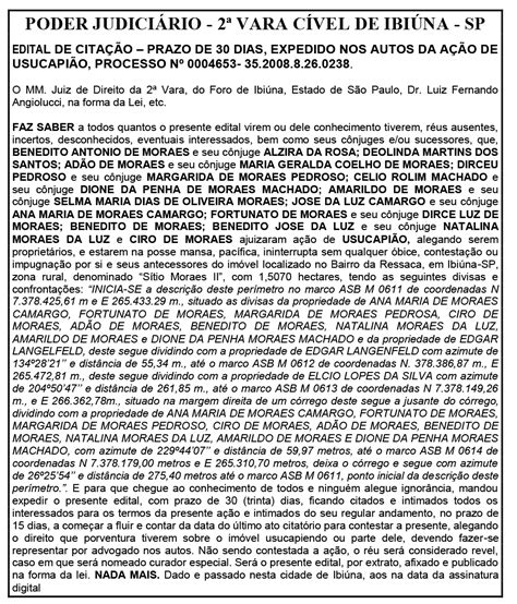 Edital de Citação 2ª Publicação Jornal do Povo