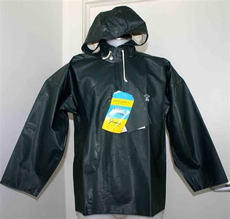 Grundens Brigg Hooded Commercial Fishing Jacket Parka Rain Gear Green