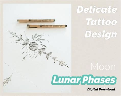 Ciclo Delle Fasi Lunari Disegno A Tratteggio Del Design Del Tatuaggio