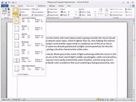 Word Setting Margins And Paragraph Alignment Youtube