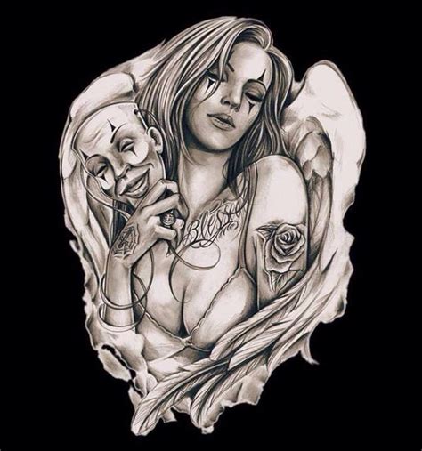 Tattoo Sketch Chicano Women Mask Chicano Art Tattoos Chicano