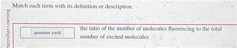 Solved Match Each Term With Its Definition Or Chegg