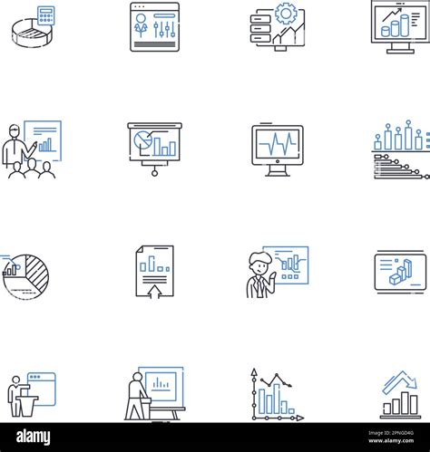 Data Depiction Line Icons Collection Visualization Infographic Graph