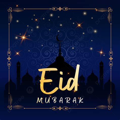 Eid Mubarak Beautiful Background With Mosque Islam Festival Holiday