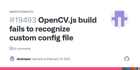 Opencv Js Build Fails To Recognize Custom Config File Issue