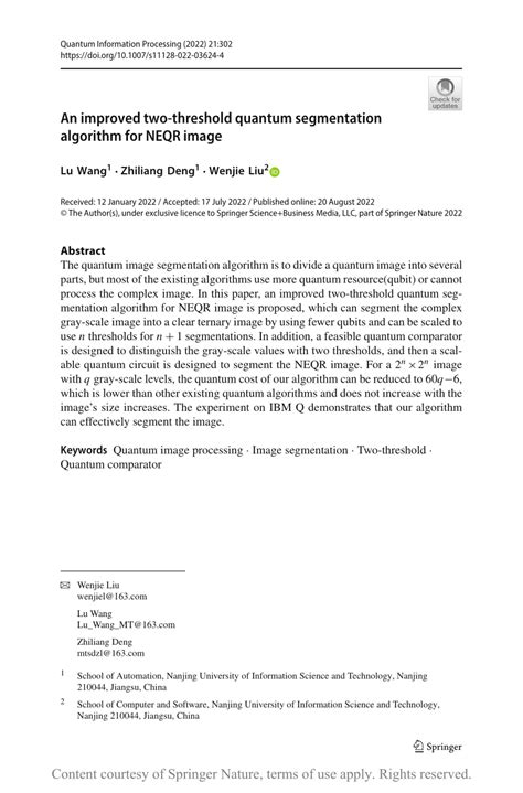 an improved two threshold quantum segmentation algorithm for neqr image request pdf