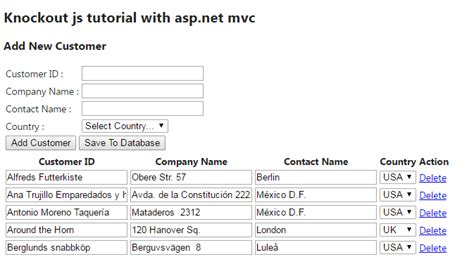 knockout js tutorial with mvc